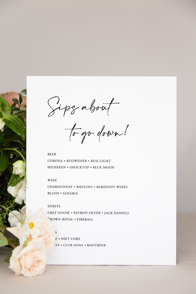 The Autumn | Acrylic Bar Sign Wedding