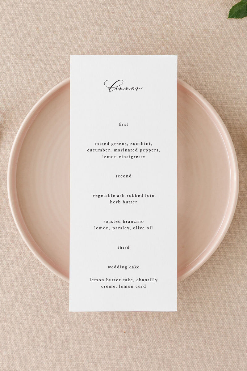 What size is a wedding menu photos - Weddingsavor.com