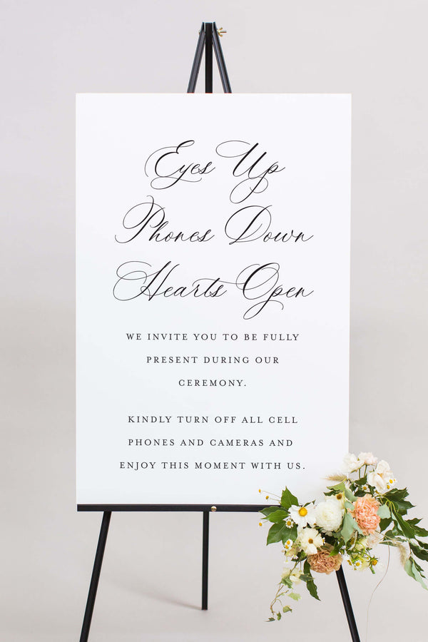 Eyes Up Phones Down Hearts Open Sign | The Caitlyn