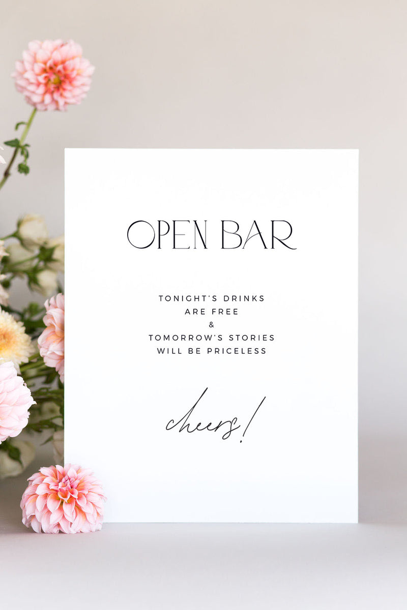 Bar Signs For Wedding | The Isabella