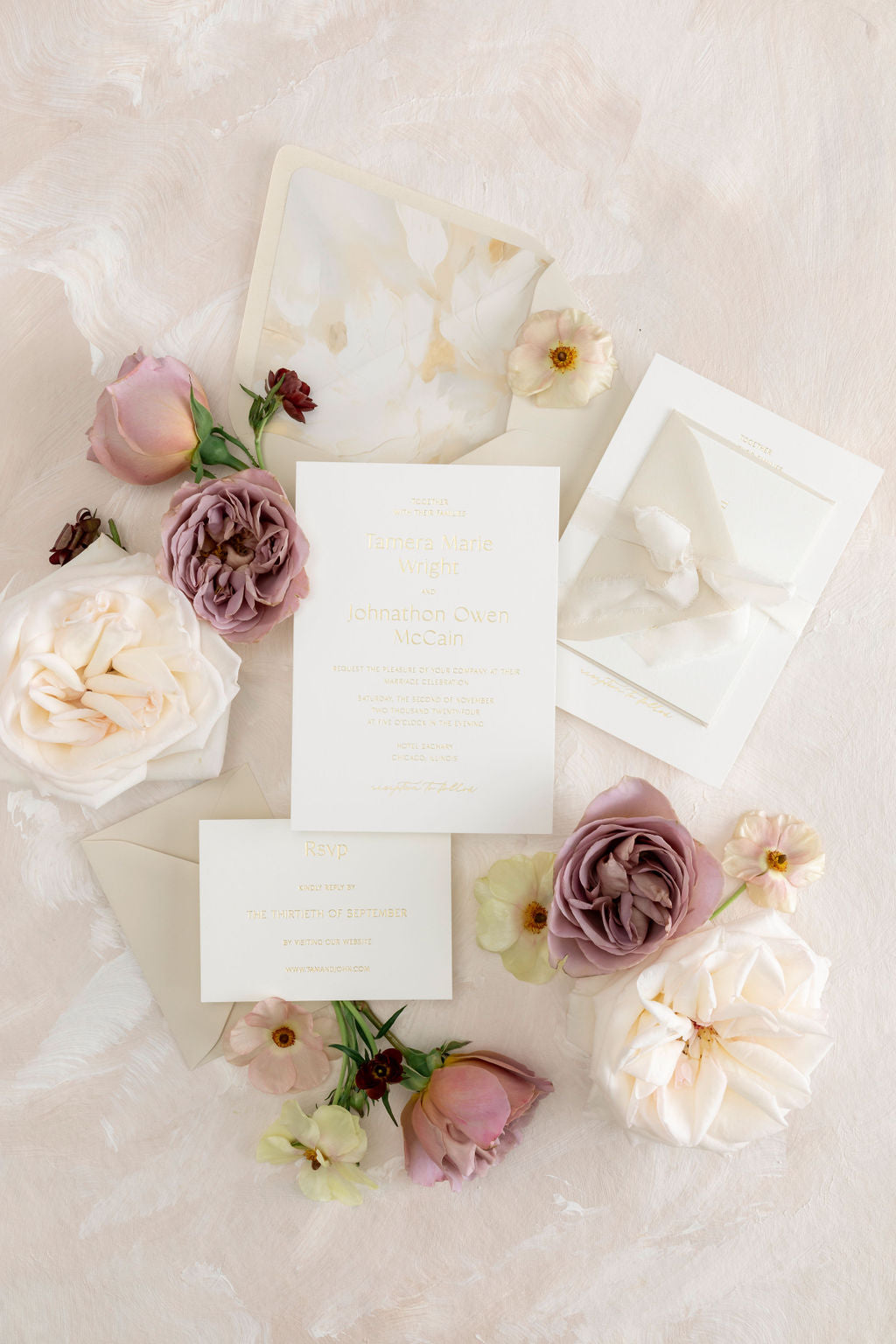 Gold Foil Wedding Invitations