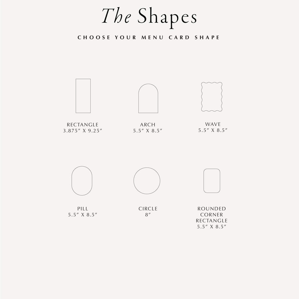 Elegant Wedding Menu Cards
